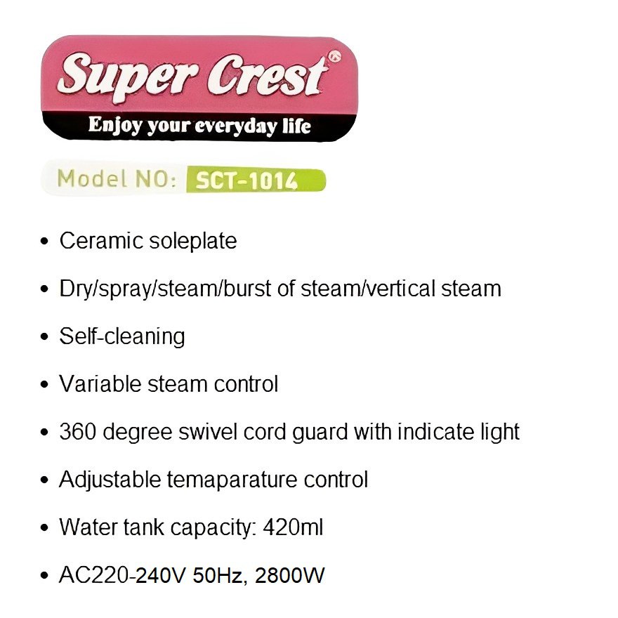 اتو بخار شارژی Super Crest SCT-1014 — نوژین شاپ